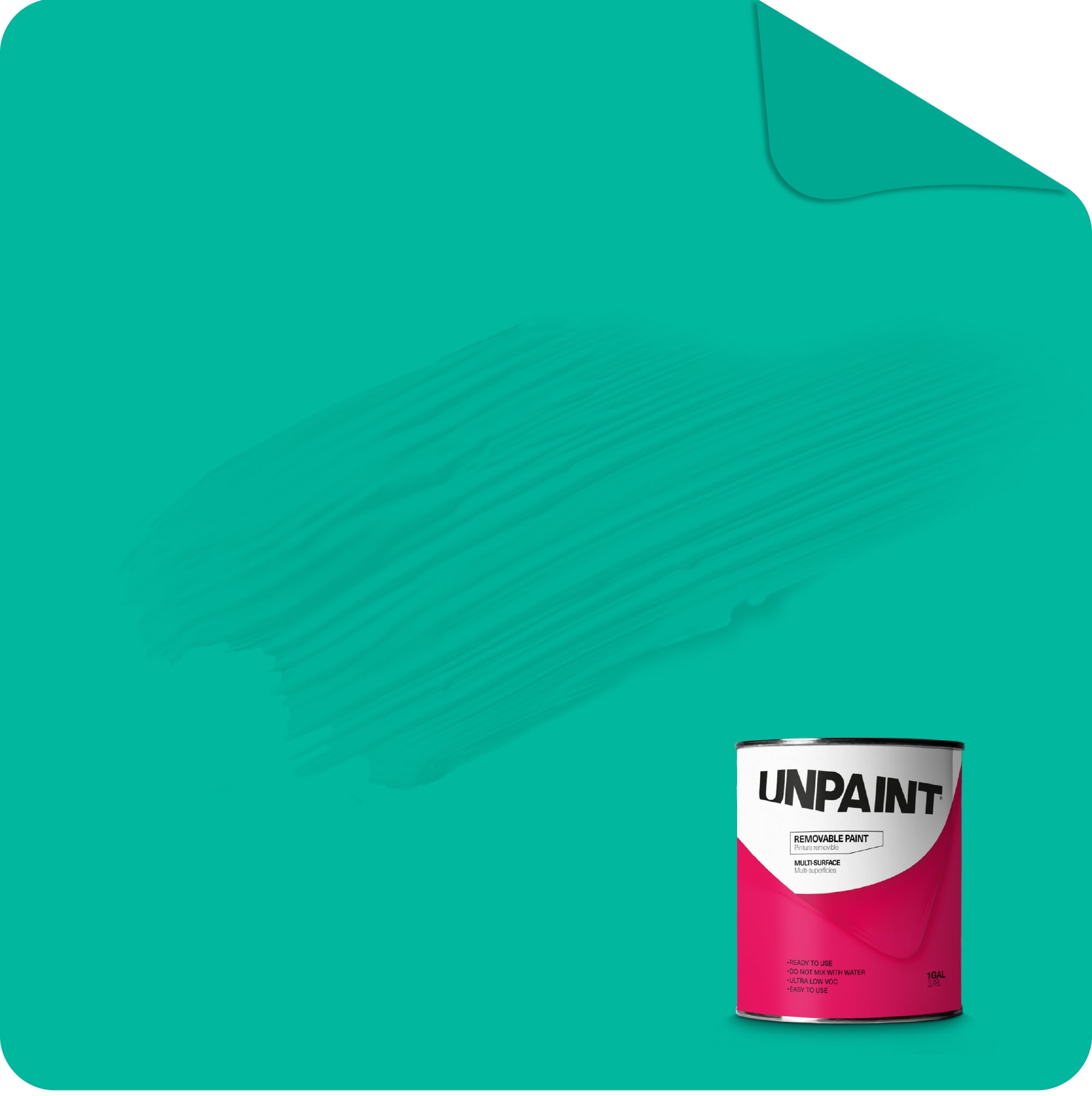 Unpaint Removable Paint Interior Matte Teal Wave Arctic Biodegradable 1 ...
