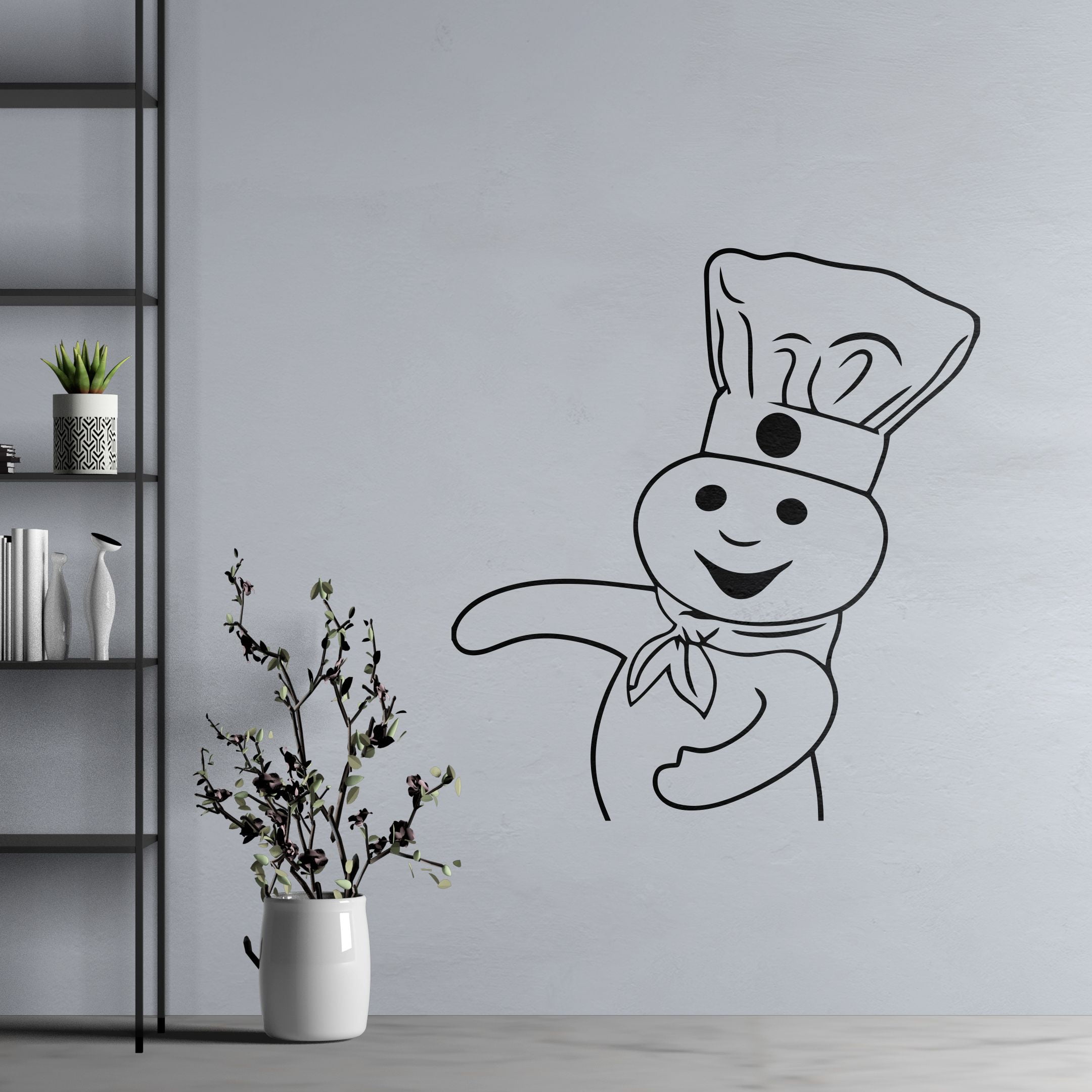 Removable Kitchen Pantry Art Pillsbury Doughboy Wall Decal | 20" x 22 ...