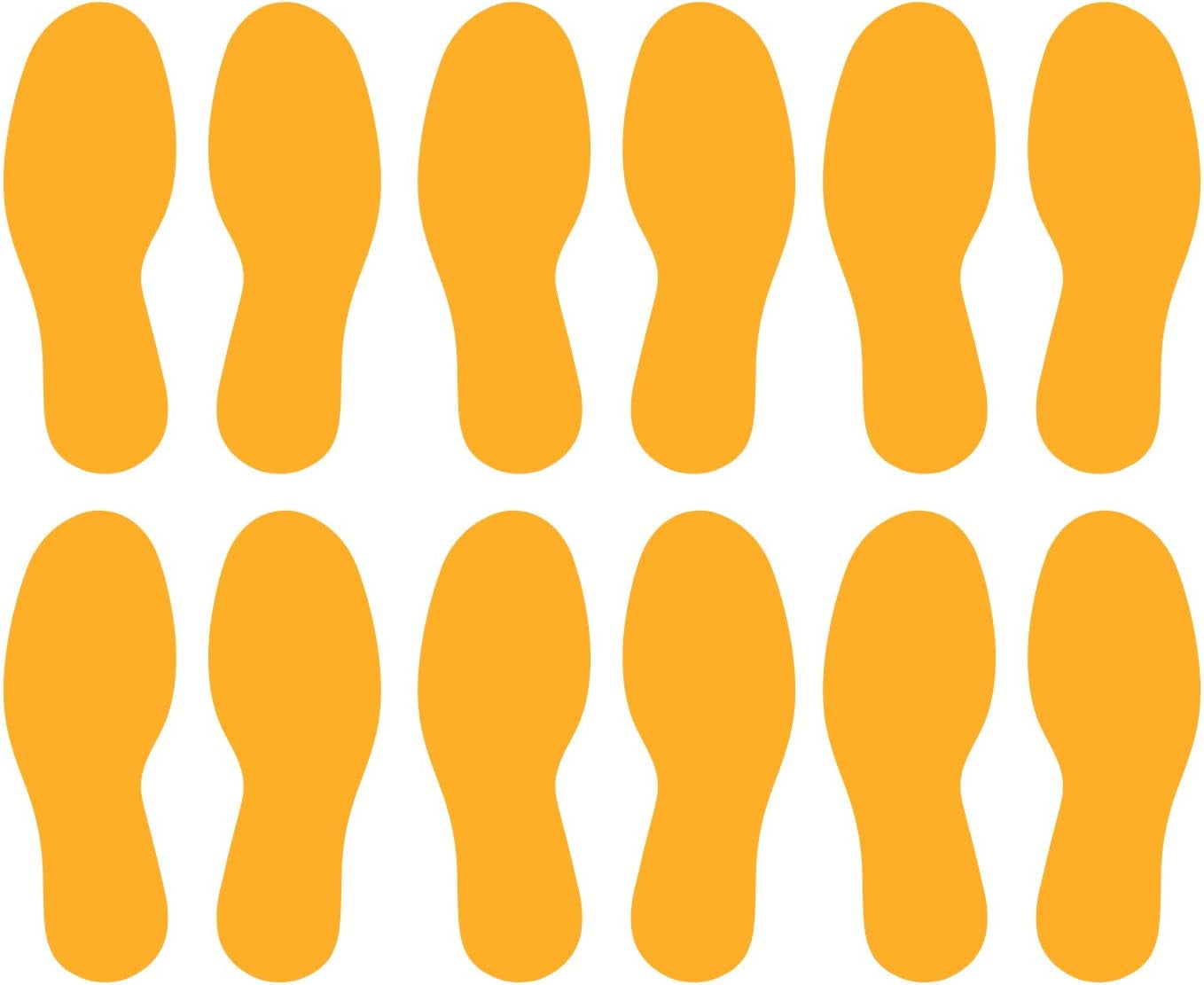 Removable Matte Finish Golden Yellow 9 Inch Medium Size Footprint Decal ...