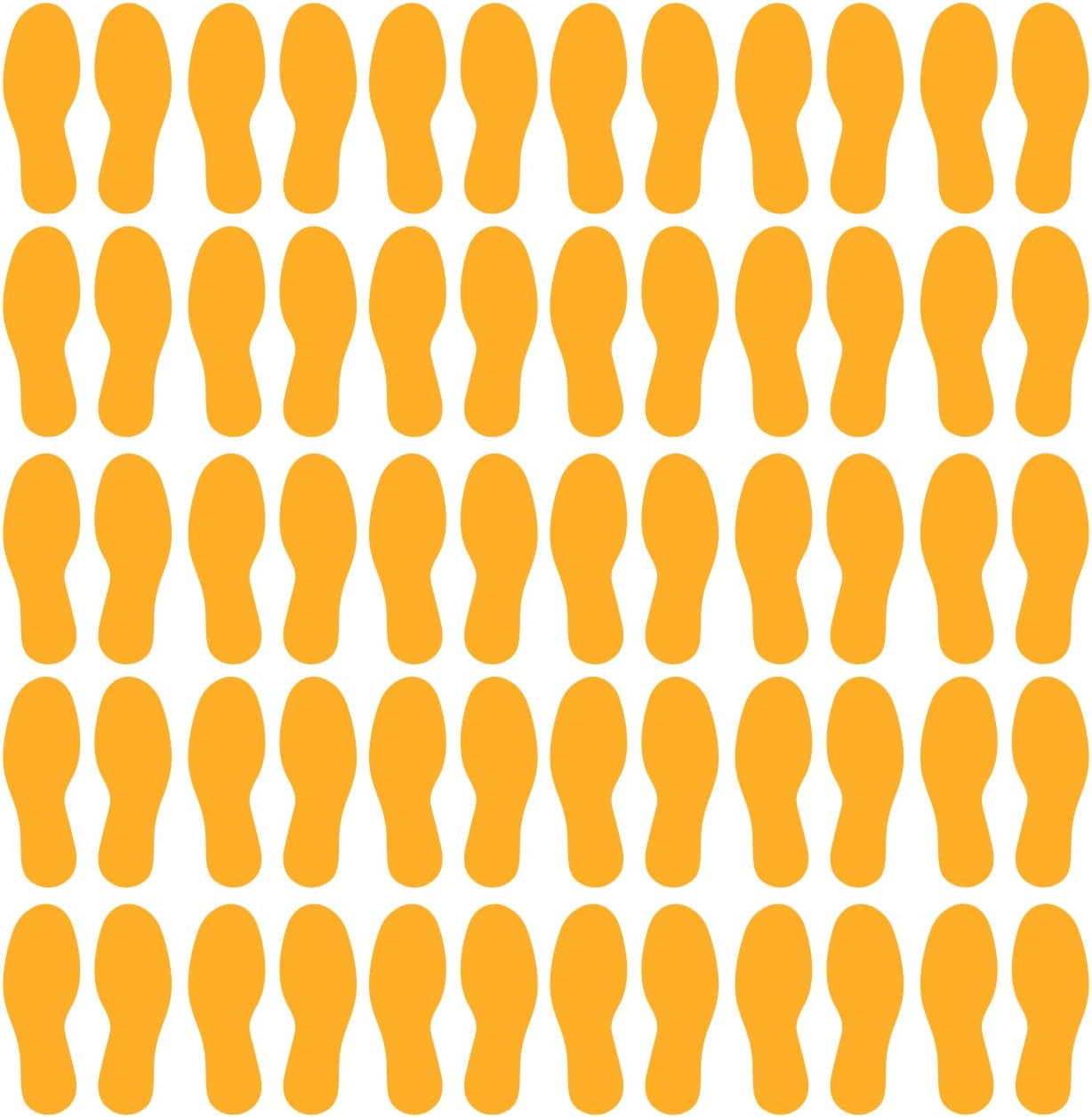 Removable Matte Finish Golden Yellow 9 Inch Medium Size Footprint Decal ...