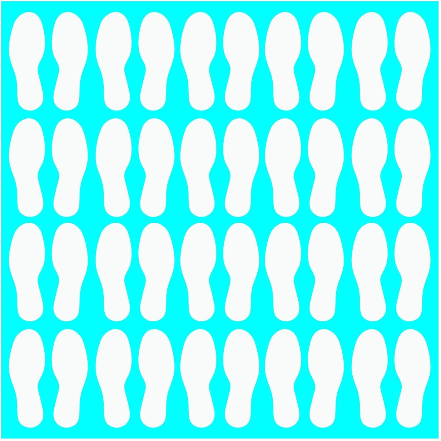 Removable Matte Finish White 10.5 Inch Large Footprint Decal Vinyl ...