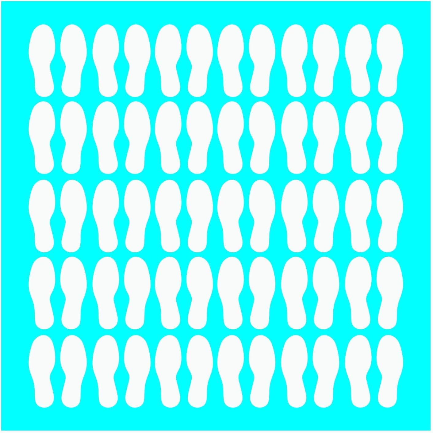 Removable Matte Finish White 9 Inch Medium Size Footprint Decal Vinyl ...