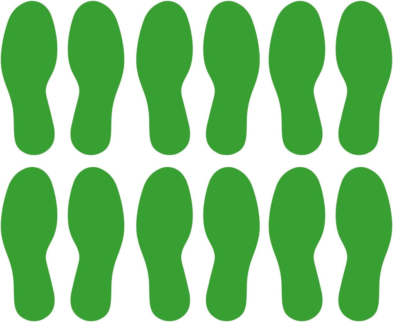 Removable Matte Finish Yellow Green 9 Inch Medium Size Footprint Decal ...