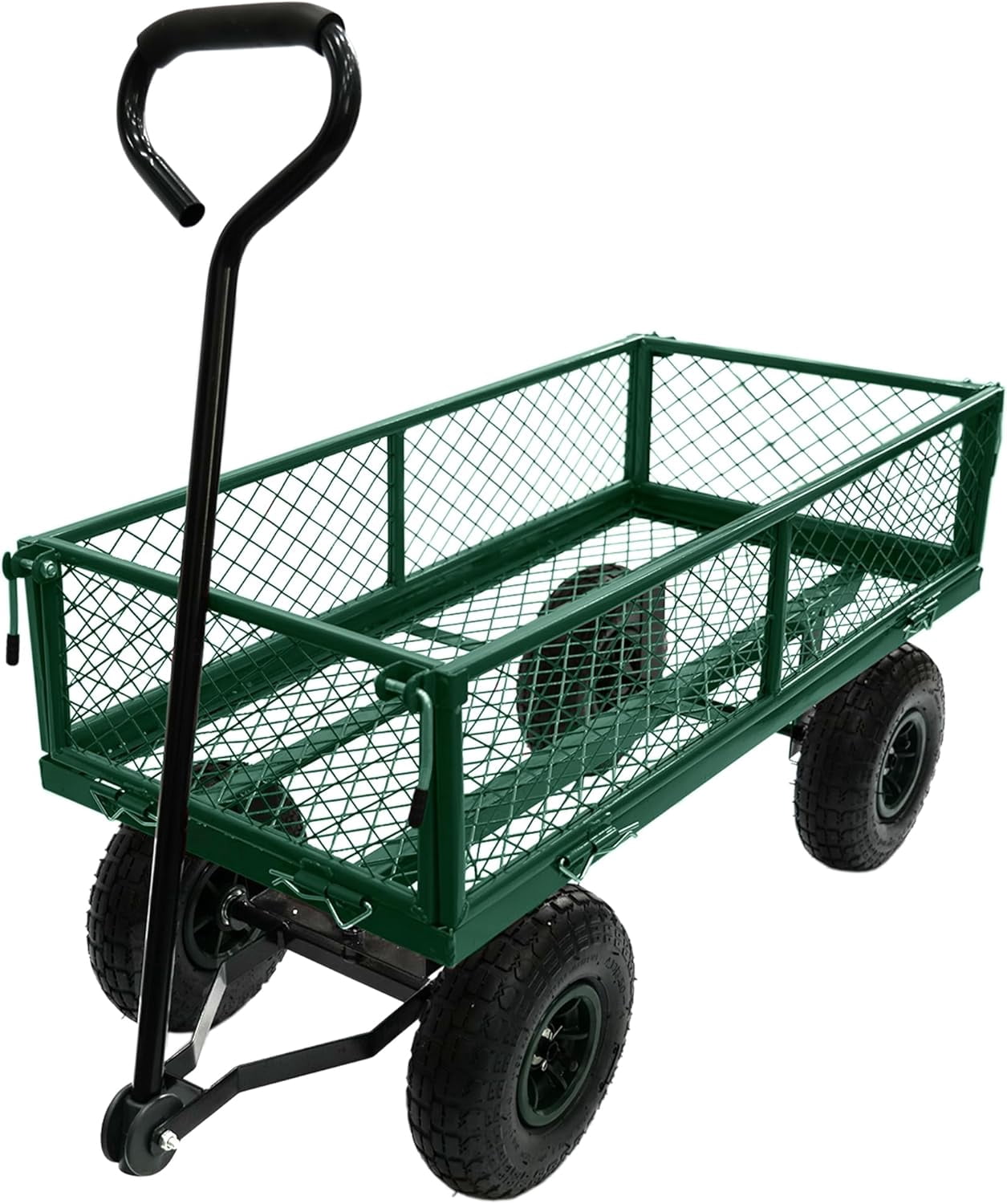 Removable Mesh Sides Garden Cart, Steel Wagon Cart Heavy Duty 300 lbs ...