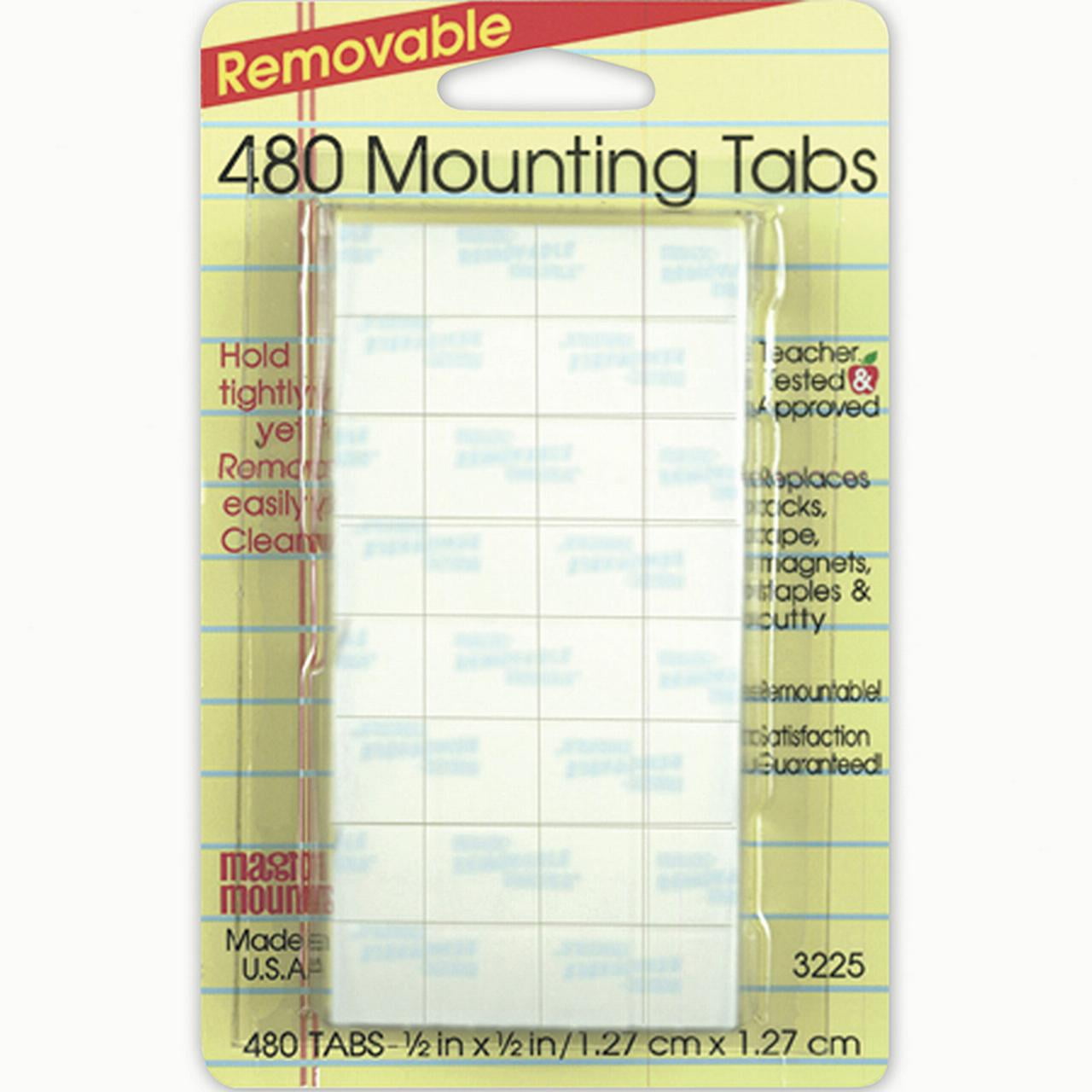 Removable Mounting Tabs, 1/2" x 1/2", Pack of 480 | Bundle of 10 Packs ...