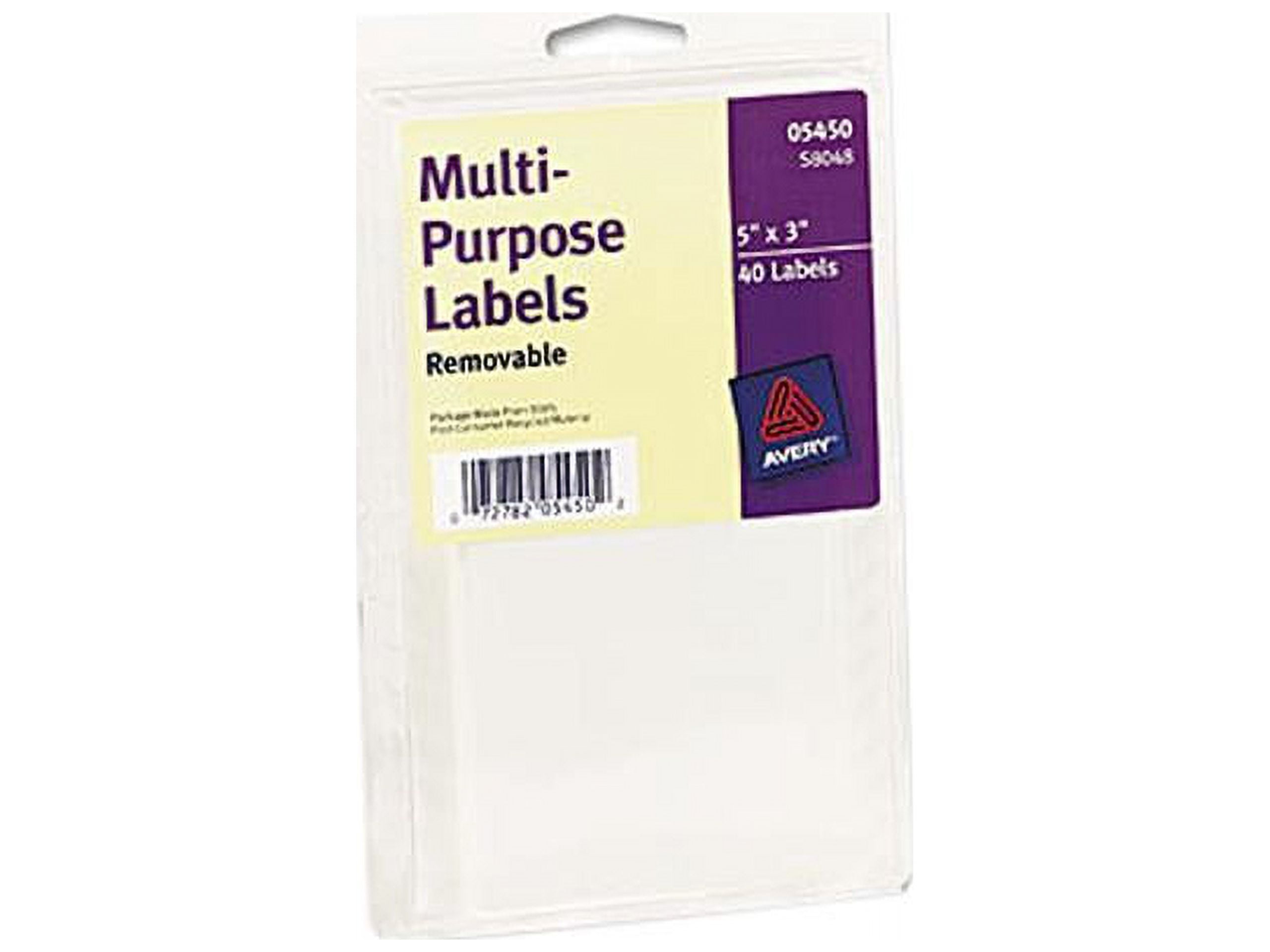 Removable Multi-Use Labels Inkjet/Laser Printers, 3 x 5, White, 40/Pack ...