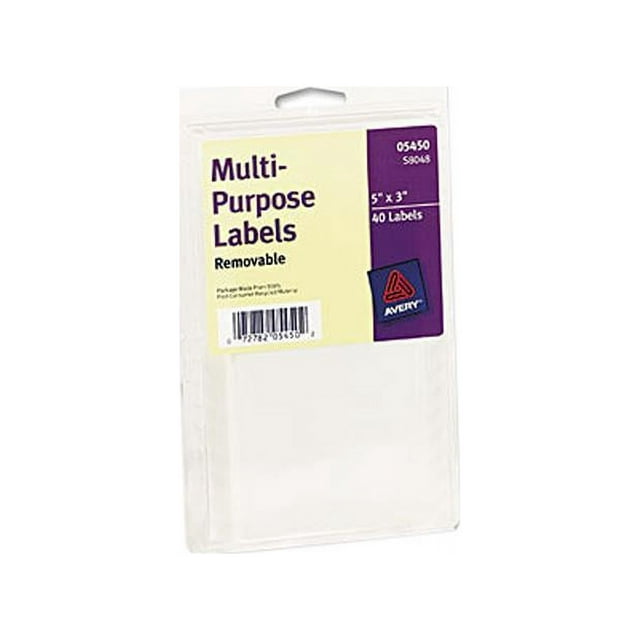 Removable Multi-Use Labels Inkjet/Laser Printers, 3 x 5, White, 40/Pack ...