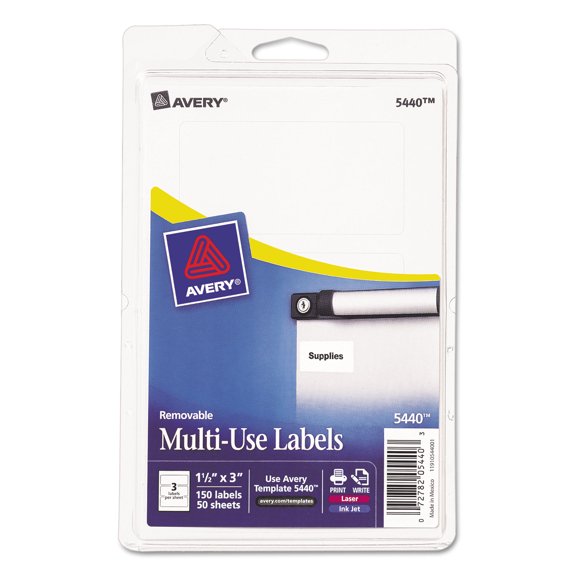 Removable Multi-Use Labels, Inkjet/laser Printers, 0.5 X 1.75, White ...