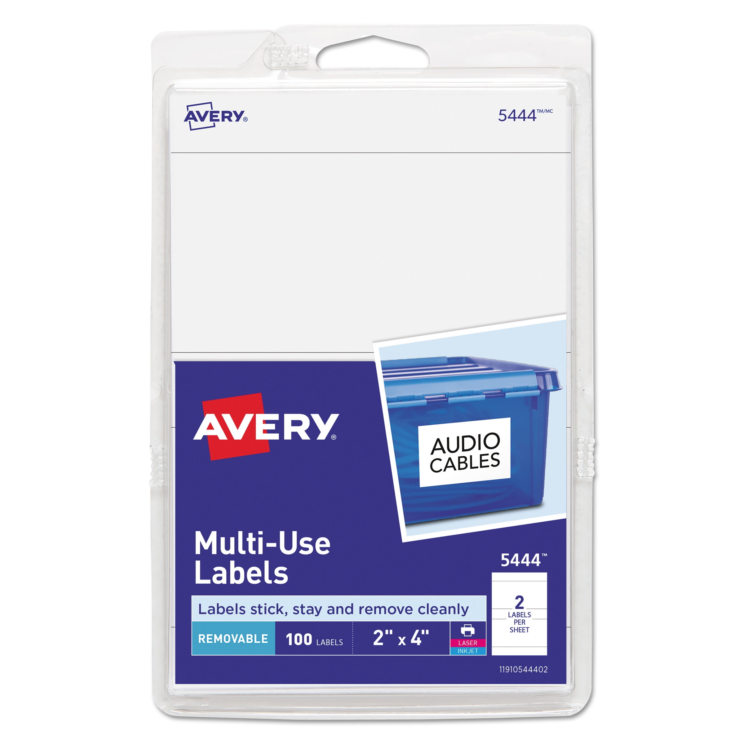 Removable Multi-Use Labels, Inkjet/laser Printers, 2 X 4, White, 2 ...