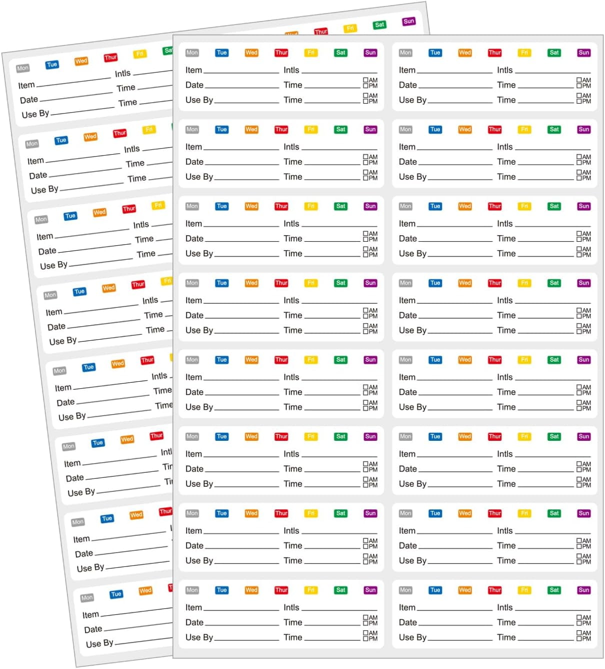Removable Multicolor Labels, Blank Stickers for Food Containers, 1x3 ...