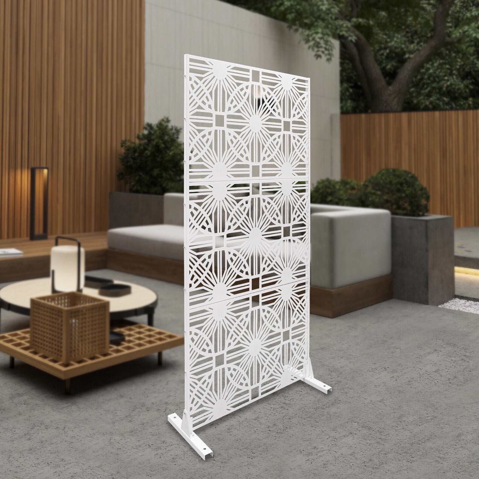 Removable Outdoor Decorative Panels, Flower Pattern Privacy Screen ...