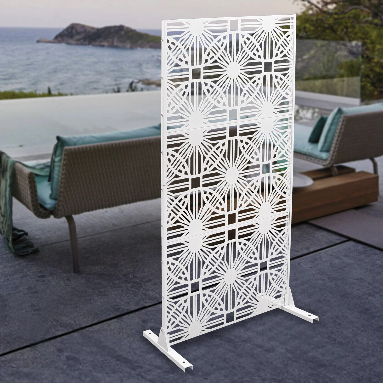 Removable Outdoor Decorative Panels,White Outdoor Privacy Fence Screen ...