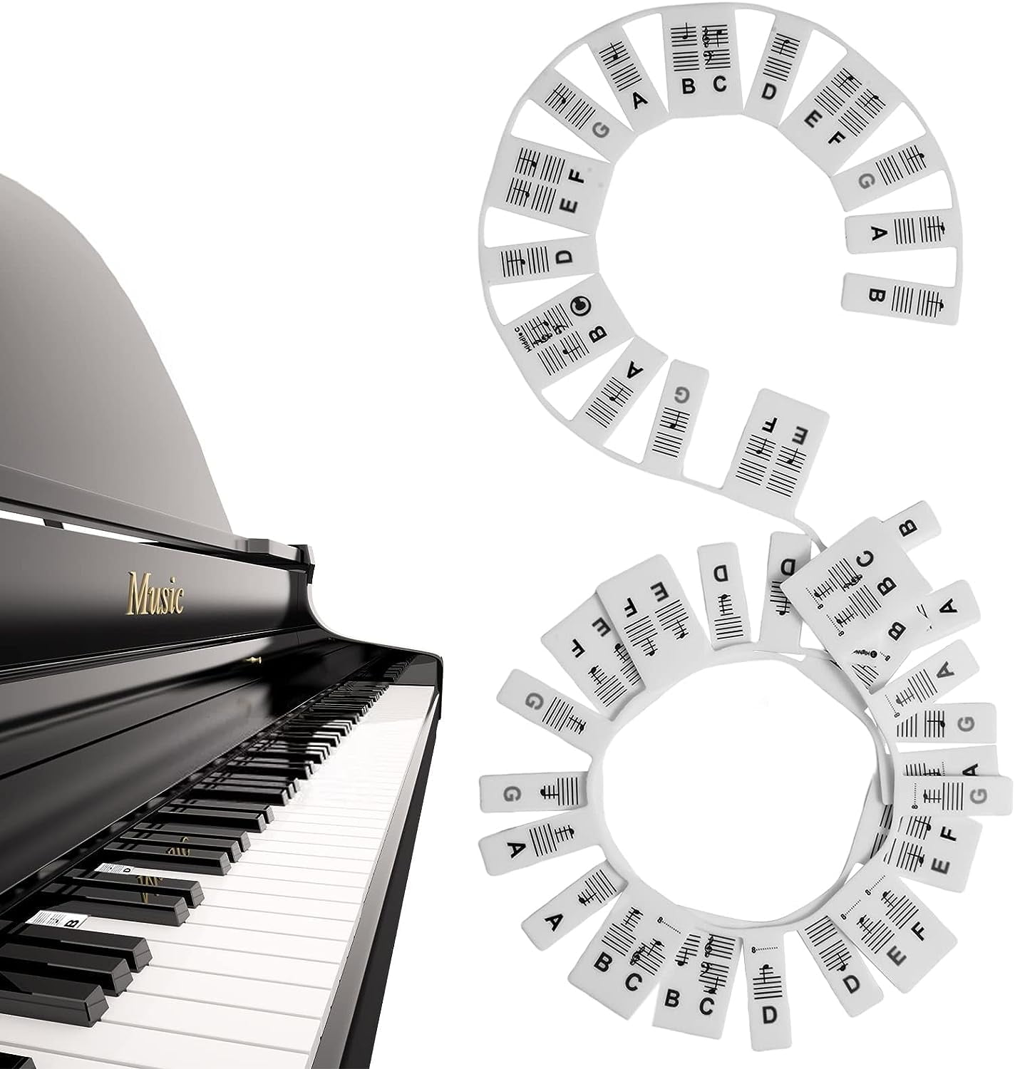 Removable Piano Keyboard Note Labels, 88 Keys Standing Rack Beginners ...