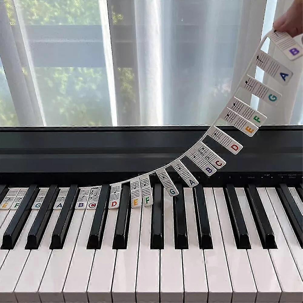 Removable Piano Keyboard Note Labels Reusable Silicone Piano Stickers ...