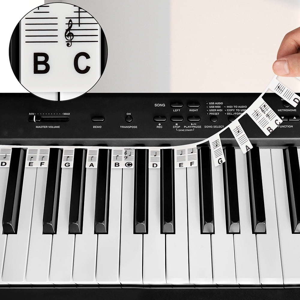 Removable Piano Stickers, 5 Pack Keyboard Note Paster for 88-Key Piano ...