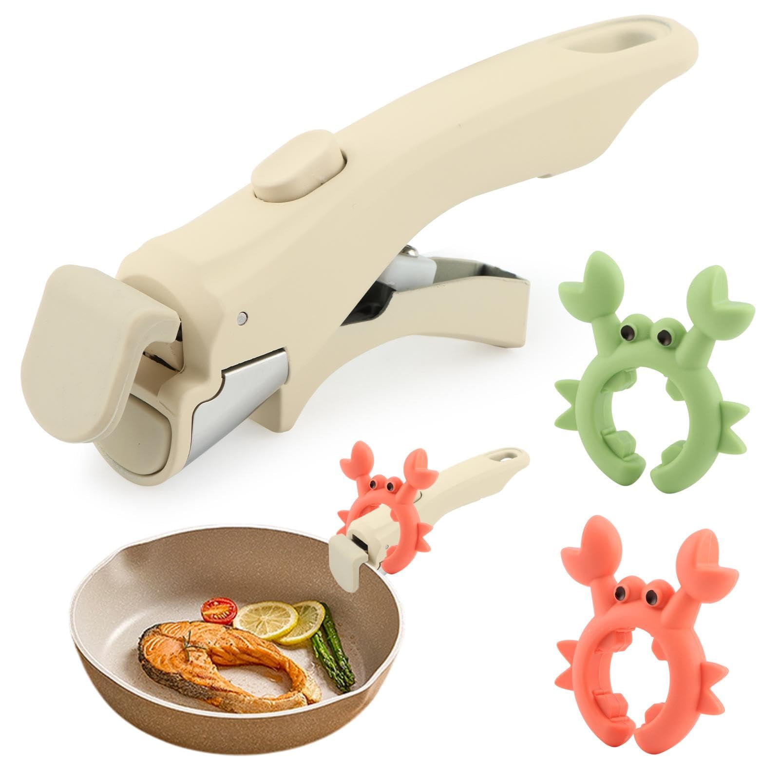 Removable Pot Handle with White Detachable Cookware Replacement Handle ...