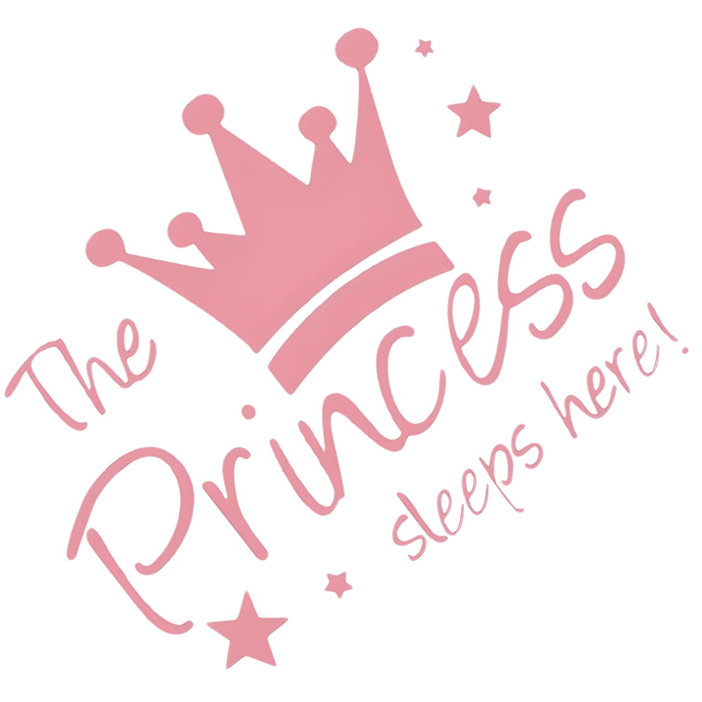 Removable Princess Crown Girl Bedroom DIY Decoration Wall Sticker Pink ...