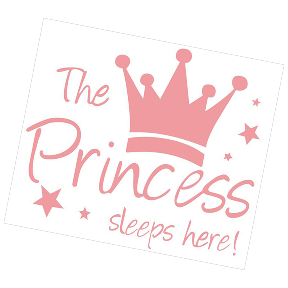 Removable Princess Crown Girl Bedroom DIY Decoration Wall Sticker Pink ...