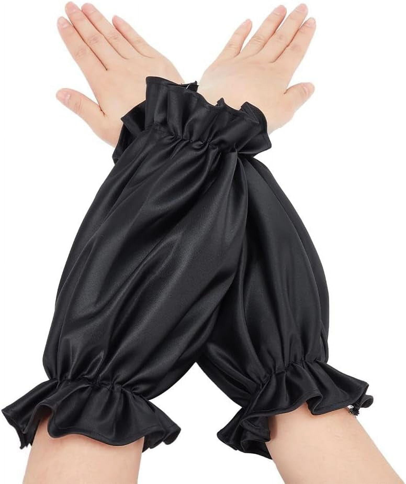 Removable Puff Sleeves Black Polyester Long Bridal Sleeve Detachable ...