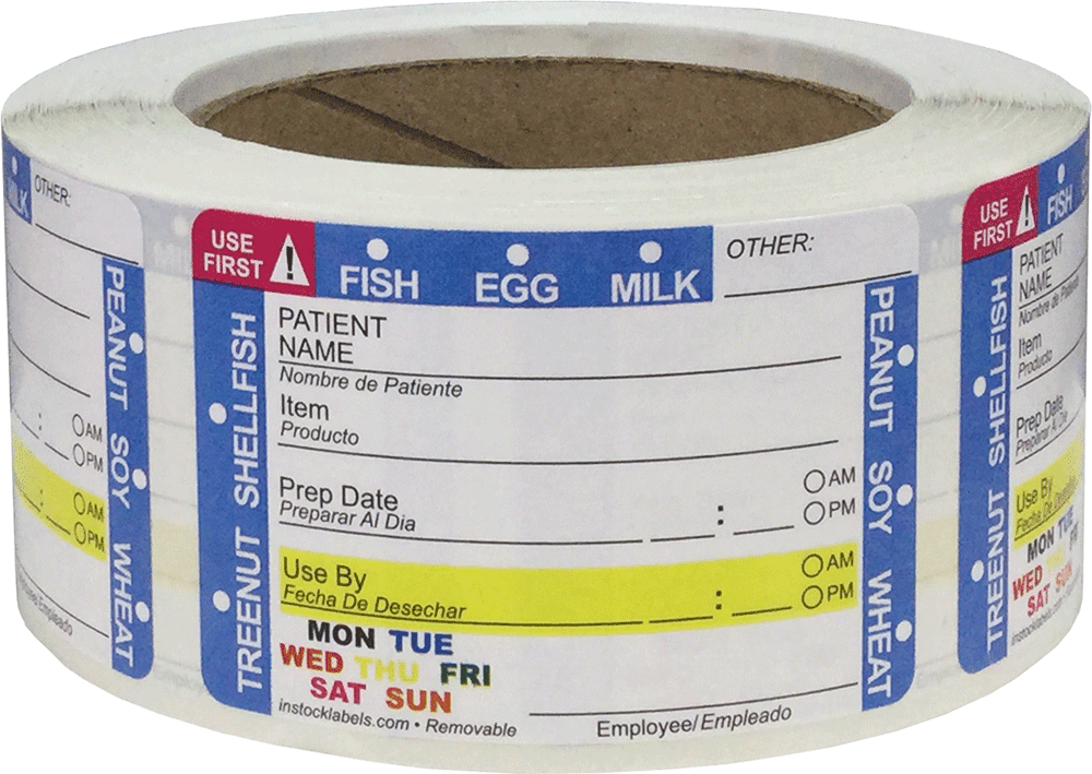 Removable Shelf Life Labels Hospital Patient Food Rotation Stickers 2 x ...
