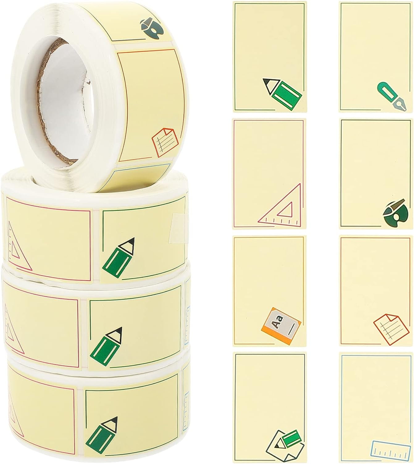 Removable Stickers Custom Tags 4 Rolls of Cartoon Name Label Stickers ...