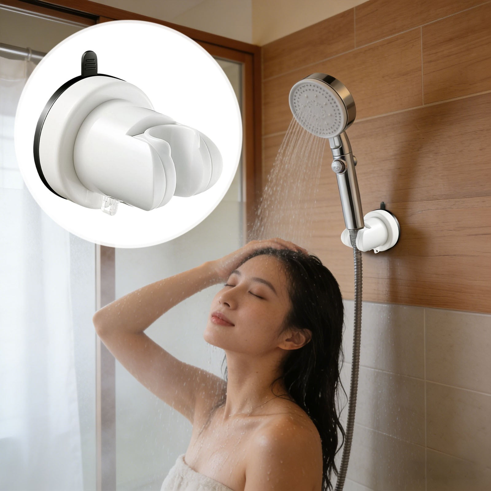 Removable Suction Shower Head Holder for Slide Bars, 360° Rotating ...