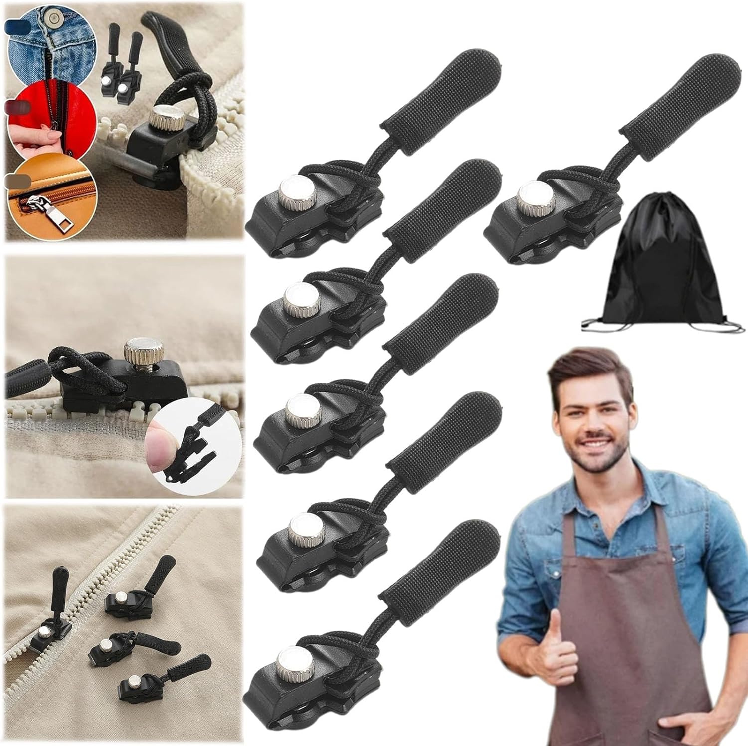 Removable Universal Zipper Repairer, Instant Zipper Fix Sliding Teeth ...