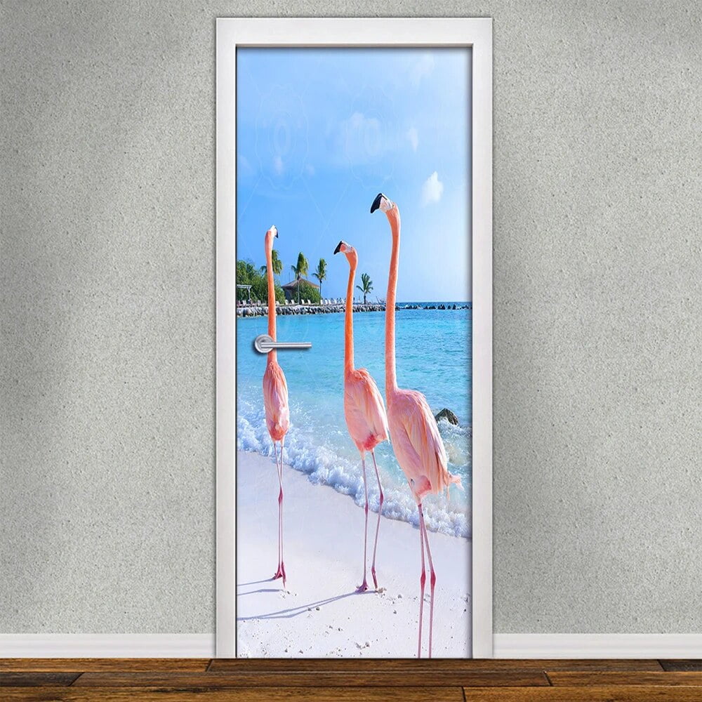 Removable Vinyl Flower Door Stick Wallpaper Peel and Stick Colorful ...