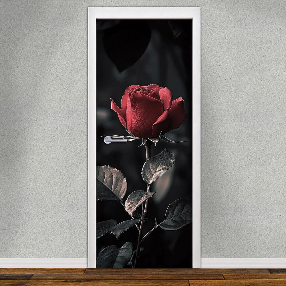 Removable Vinyl Flower Door Stick Wallpaper Peel and Stick Colorful ...