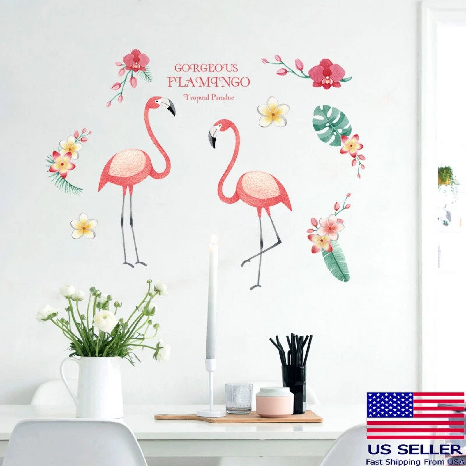 Removable Vinyl Wall Decal Flamingo Art Girl Sticker Home Living Room ...