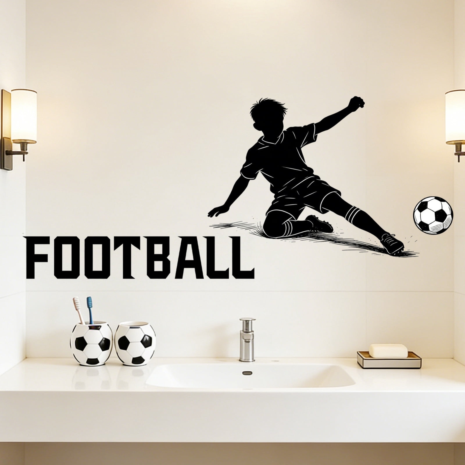 Removable Wall Decal With Hand-Drawn Illustration Of A Football Player ...