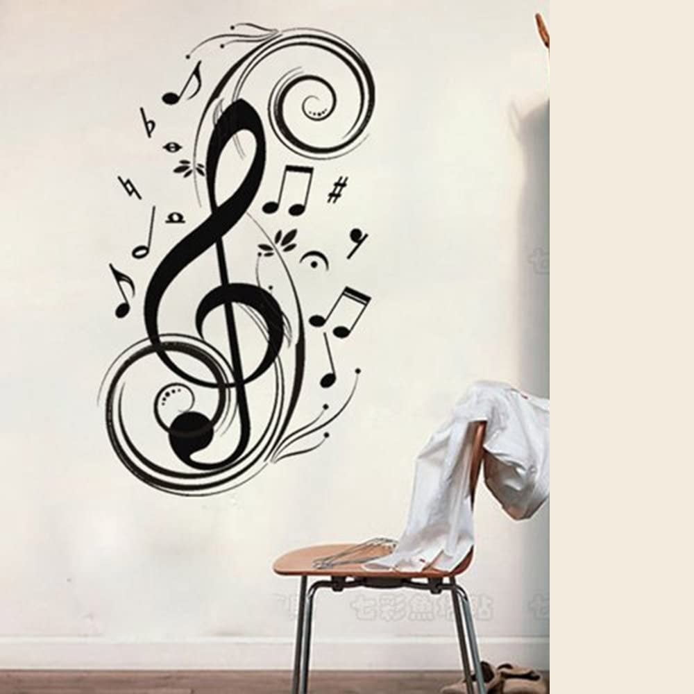 Removable Wall Sticker Large Music Notes Wall Decals Mural DIY Vinyl ...