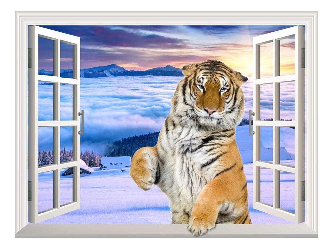 Removable Wall Sticker/Wall Mural - A Standing Tiger with a Paw on The ...