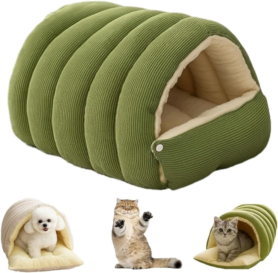 Removable and Washable Winter Closed-Off Cat Bed with Cover,360 ...