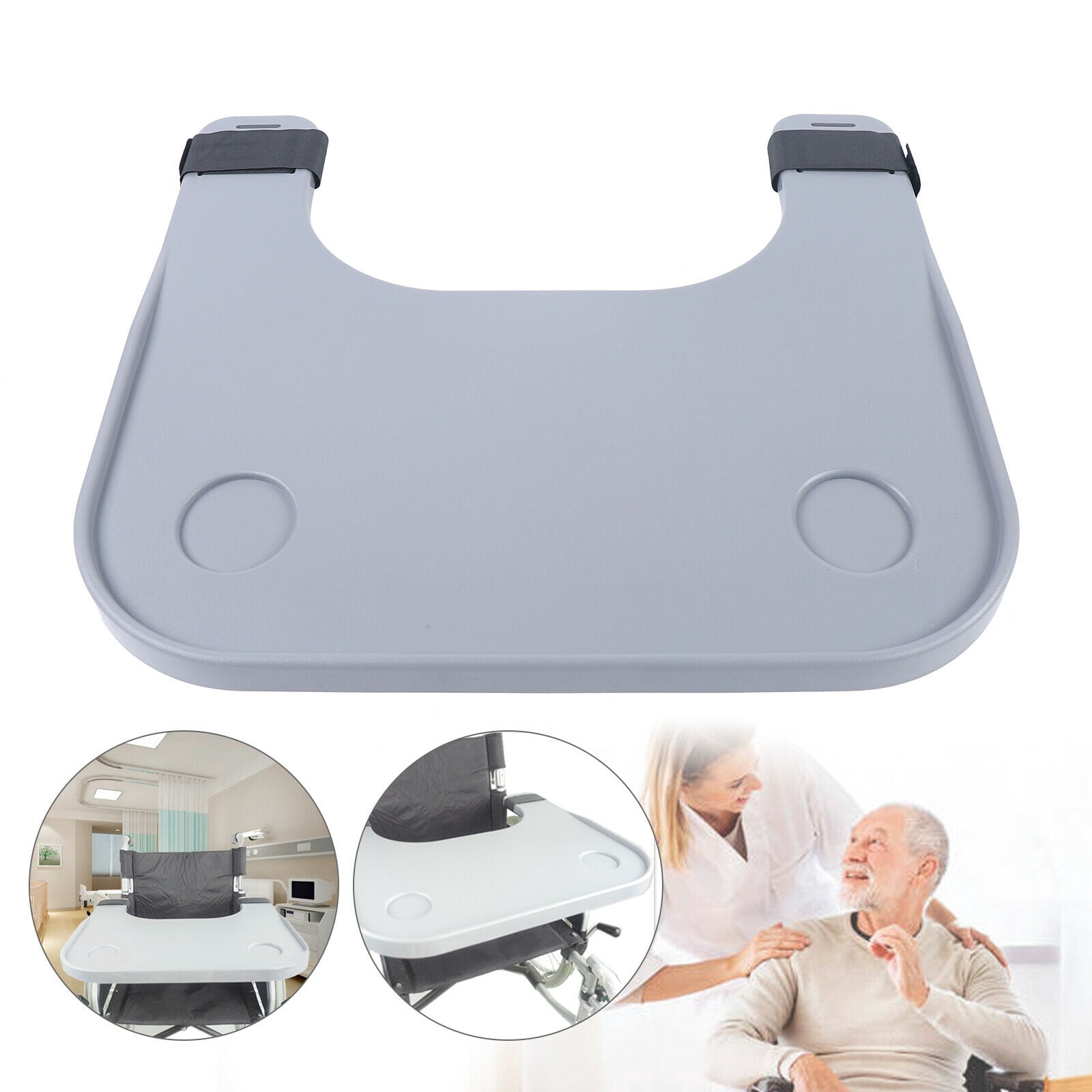 Removable Wheelchair Tray Table Dining Table Board with 2 Cup Holder ...