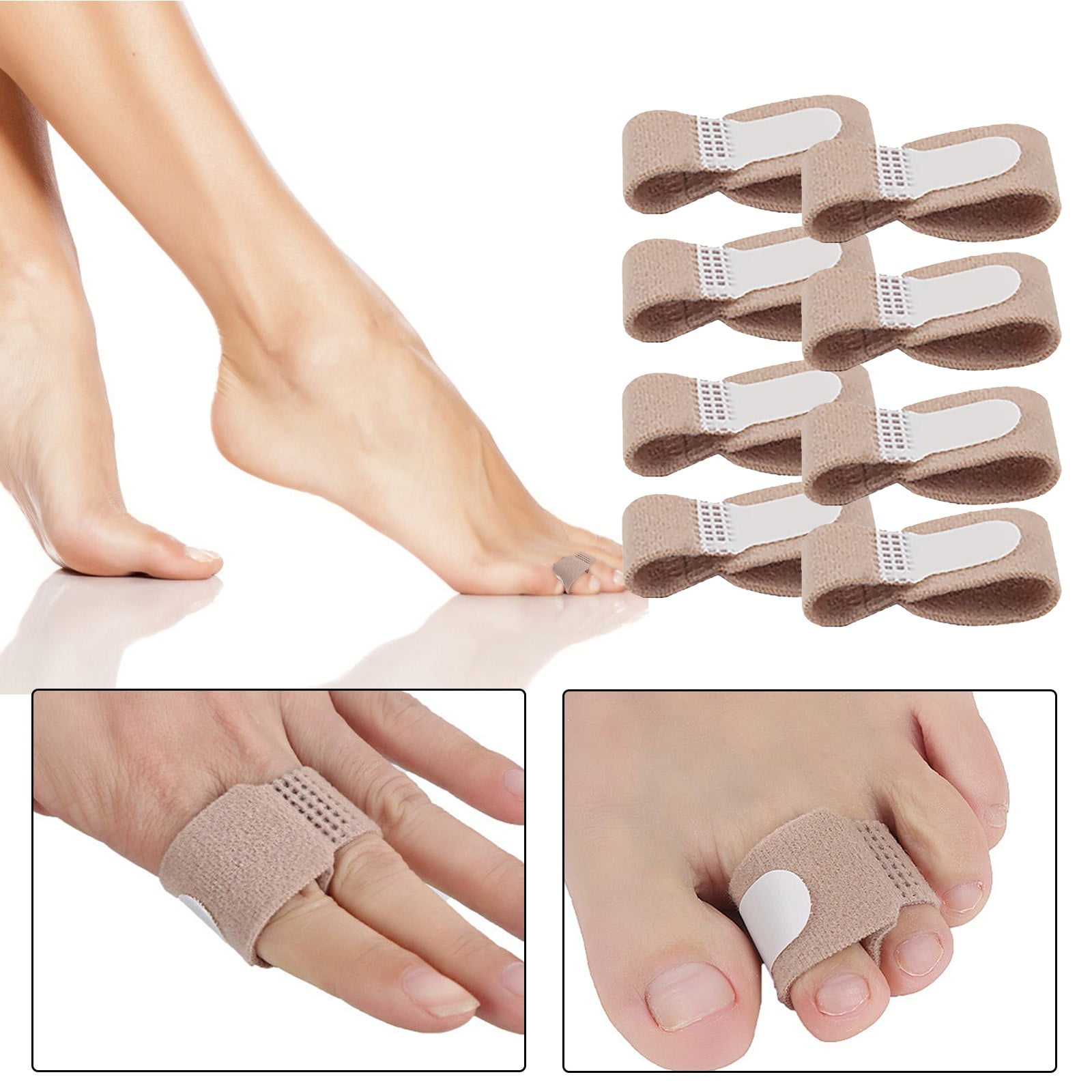 Remove Foot Callus and Dead Skin 8PCS Middle Toe Extender Day And Night ...