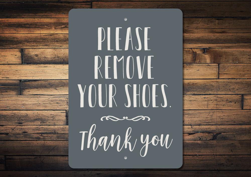 Remove Shoes Novelty Decor, Metal Wall Sign - 10x14 Inches - Walmart.com