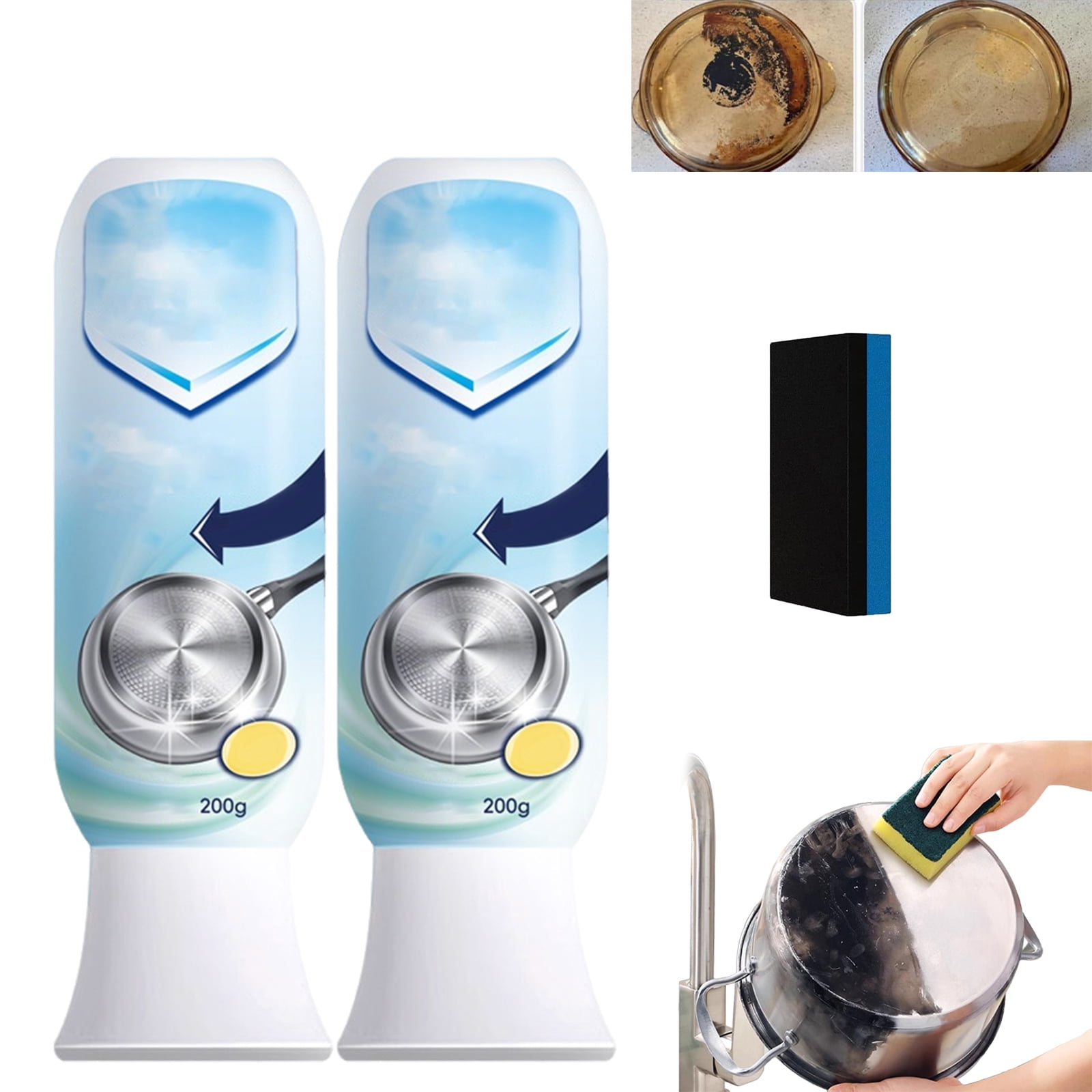 Remover Black Stain Remover for Pots & Pans, Black Cleaning Film for ...