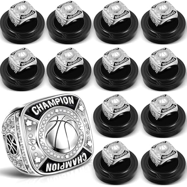 Remuuly 12 Pcs Basketball Champion Rings Basketball Champion Trophy ...