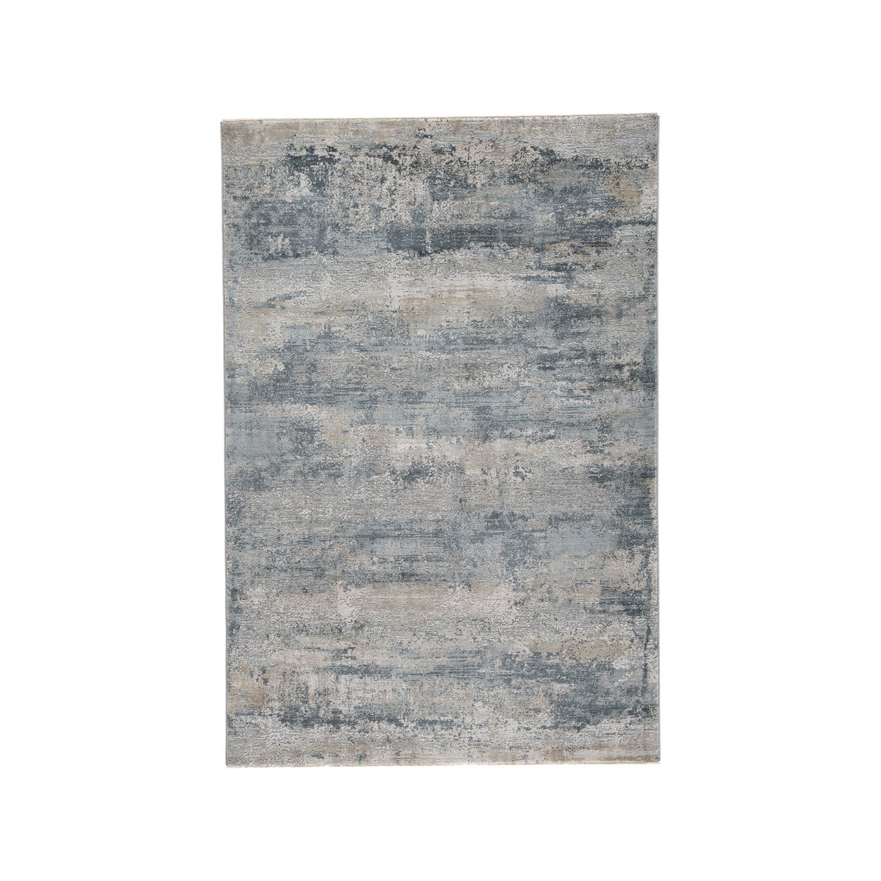 Remy 8 x 10 Modern Area Rug Smoky Abstract Fabric Large Cream Blue ...