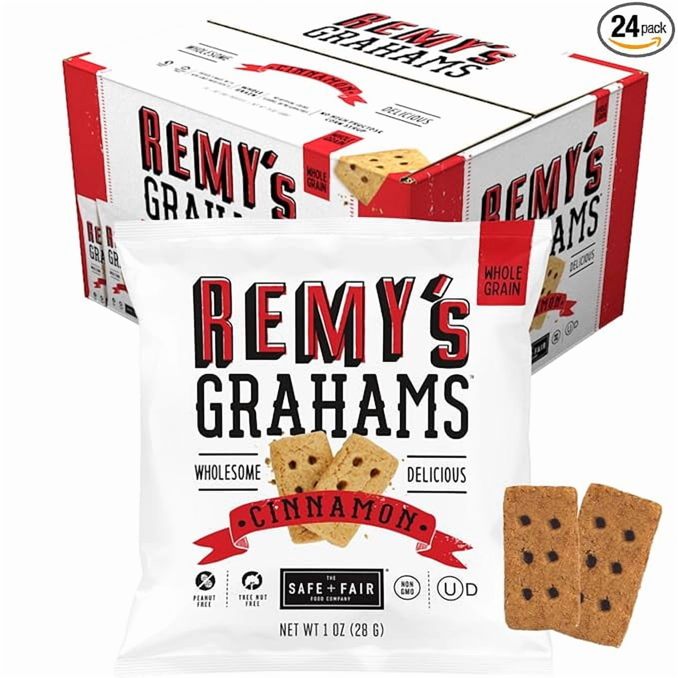 Remy's Cinnamon Grahams 24ct - Wholesome Healthy Snacks - Bite-Sized ...