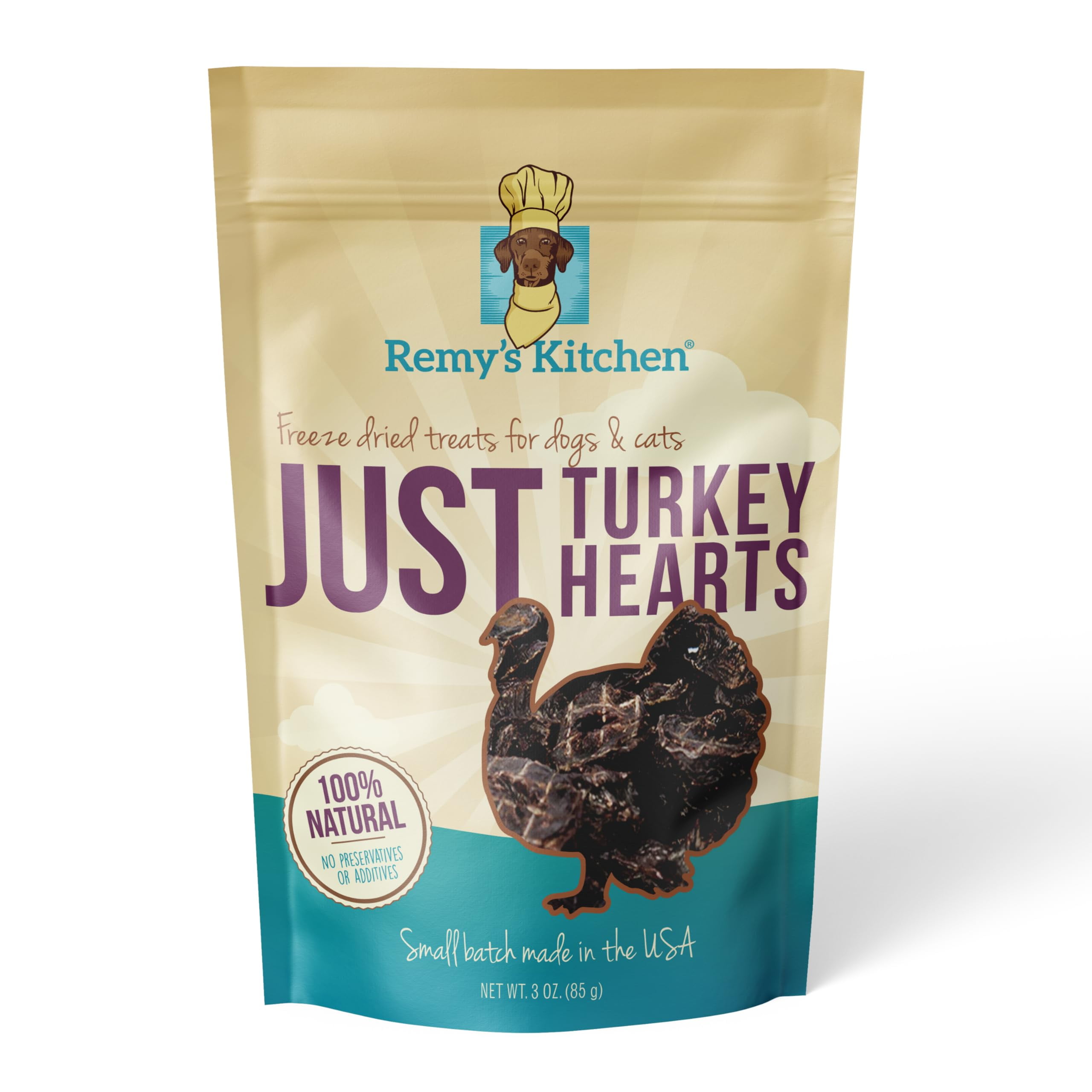 Remy’s Kitchen Just Turkey IRF13 Hearts Freeze Dried Treats USA Sourced ...