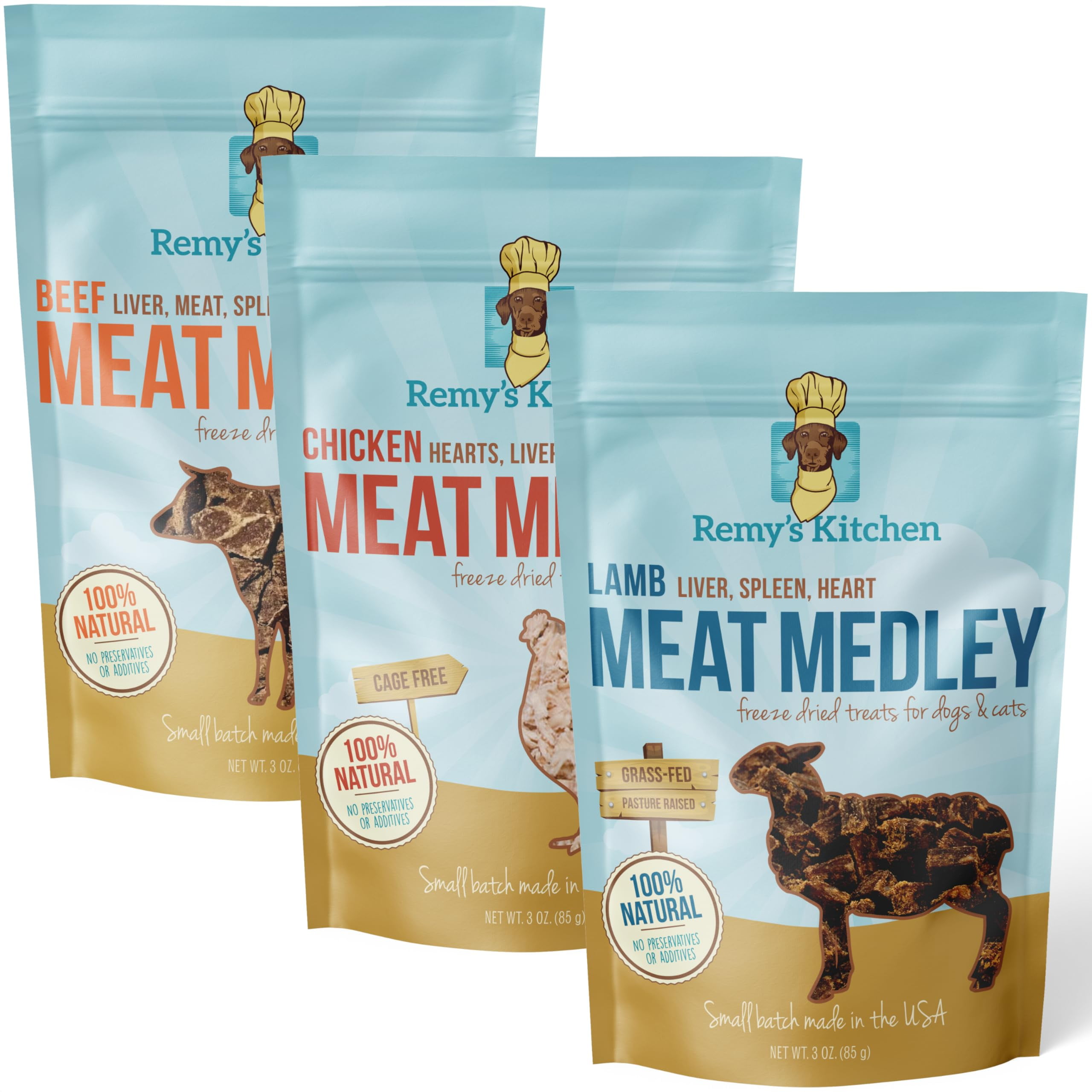 Remy’s Kitchen Meat Medley MZF22 Freeze Dried Dog USA Sourced and Small ...