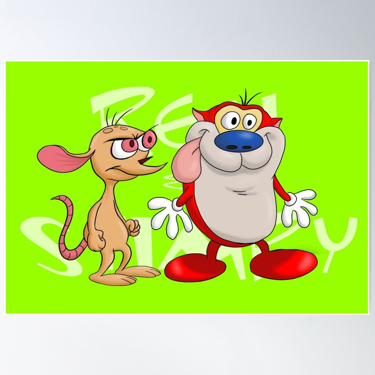 Ren And Stimpy Duo Poster Wall Art, Modern Wall Decor For Living Room ...