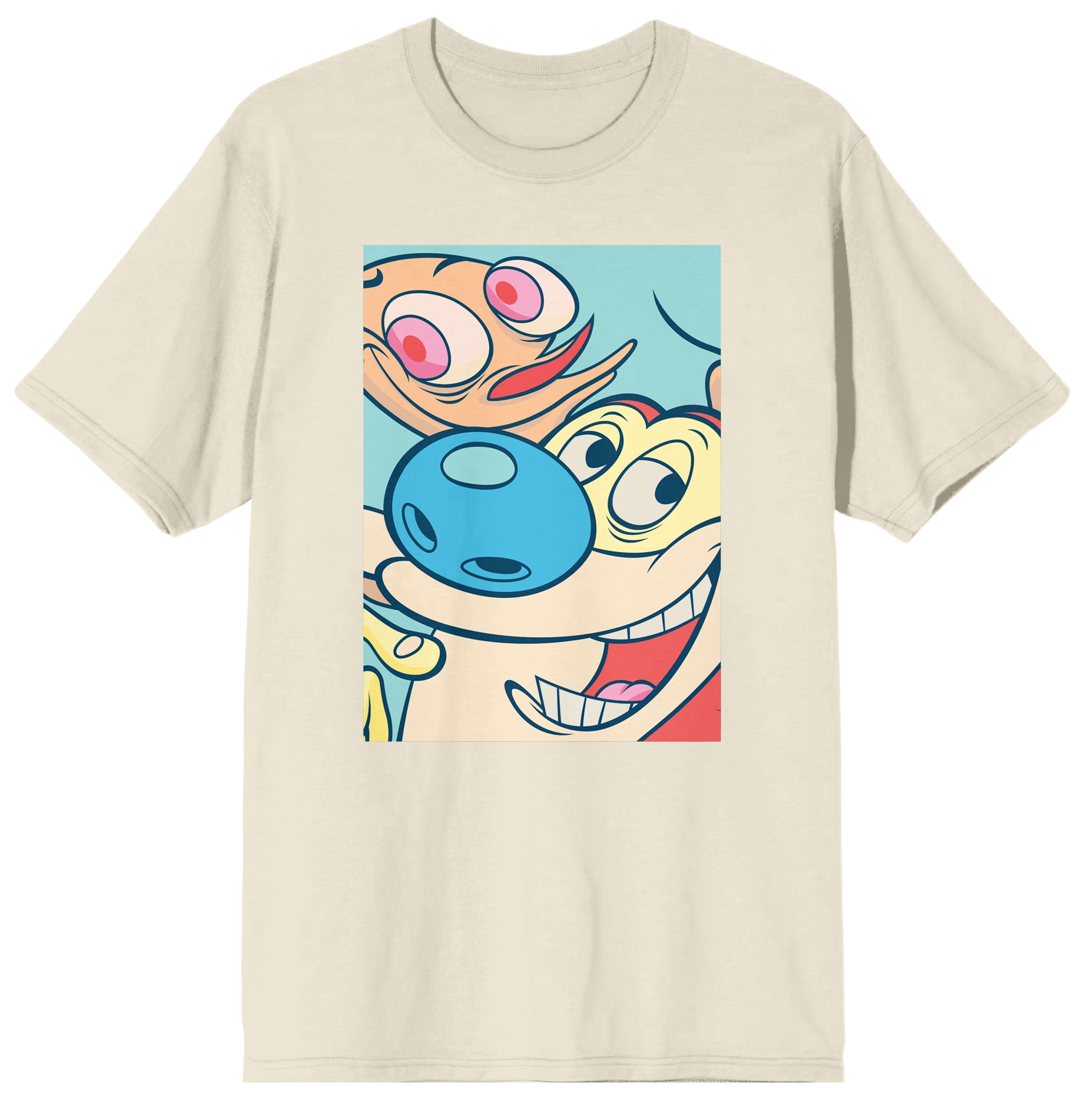 Ren & Stimpy Portrait Art Men's Natural Ground T-shirt-3XL - Walmart.com