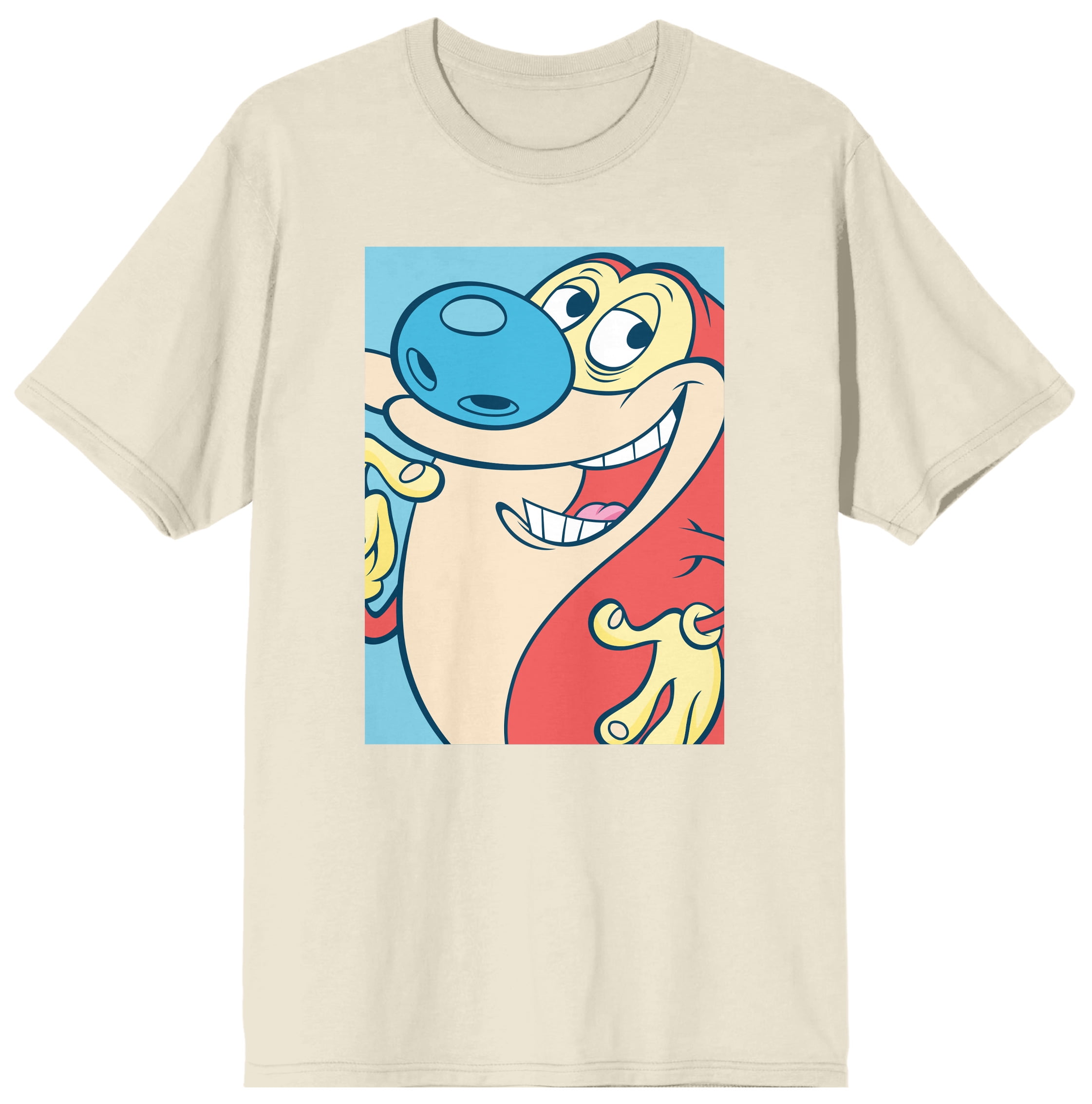 Ren & Stimpy Stimpson J. Cat Portrait Men's Natural Ground T-shirt-XXL ...