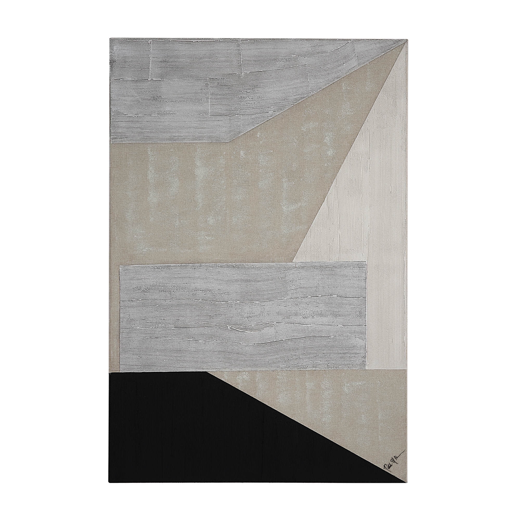 Ren Wil Ol2137 Torii 72" X 48" Frameless Abstract Painting - Grey ...