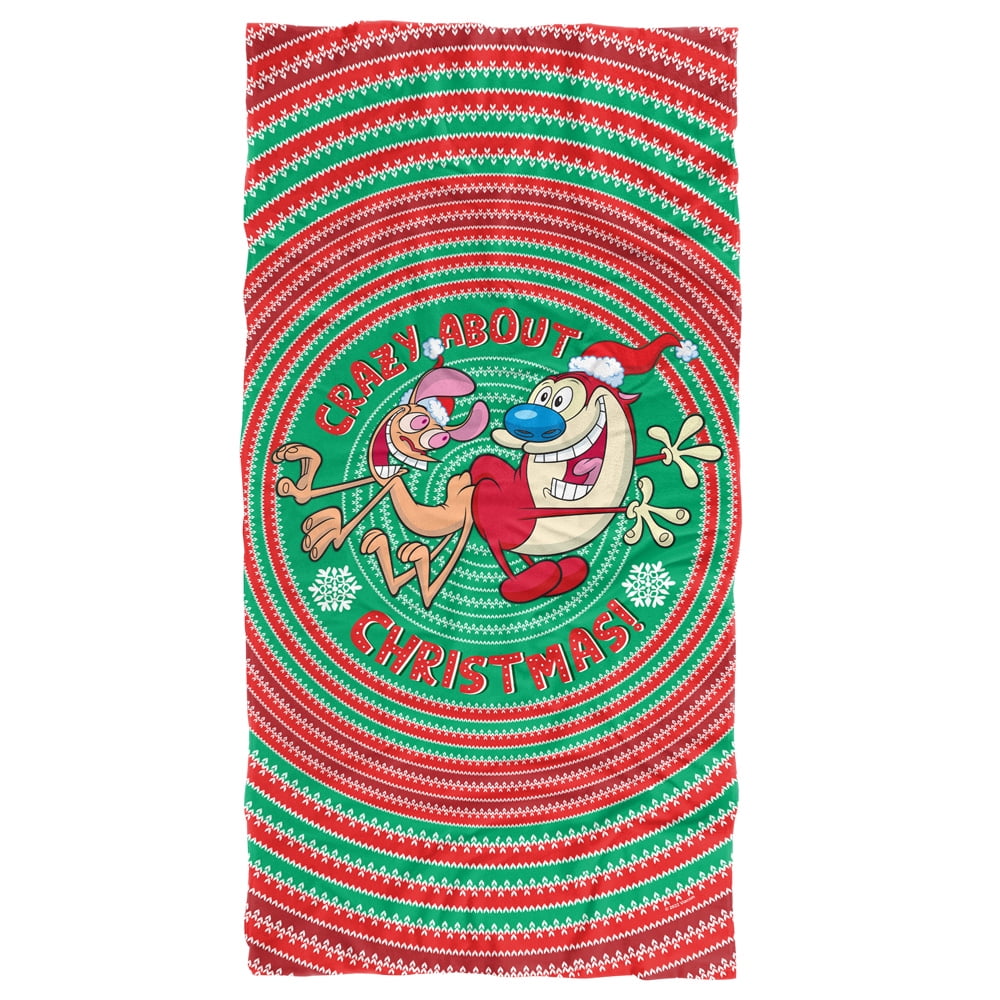 Ren and Stimpy, 30'x60' Crazy Christmas Beach Towel - Walmart.com