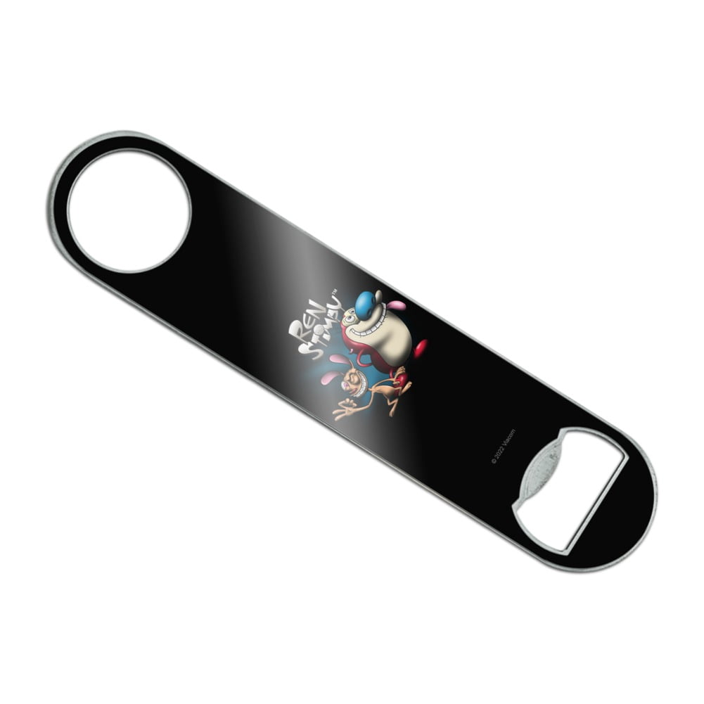Ren and Stimpy Airbrush Stainless Steel Vinyl Covered Flat Bartender ...