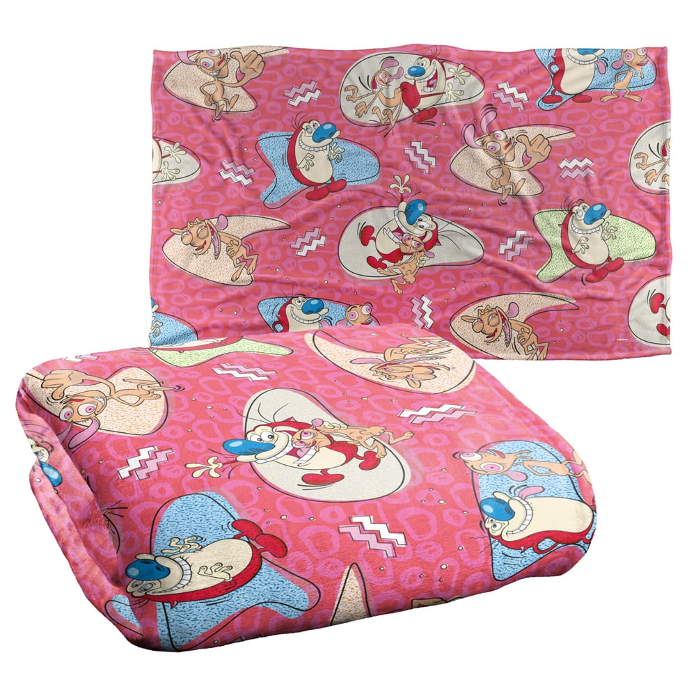 Ren and Stimpy Blanket, 36"x58" Ren & Stimpy Pattern Silky Touch Super ...